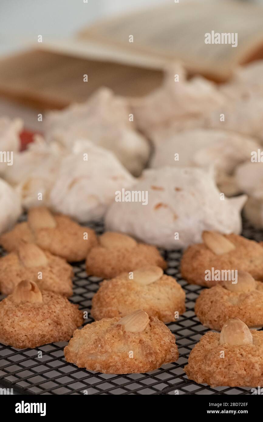 Passover (Pesach) baking - almond macaroon cookies and coconut meringue ...