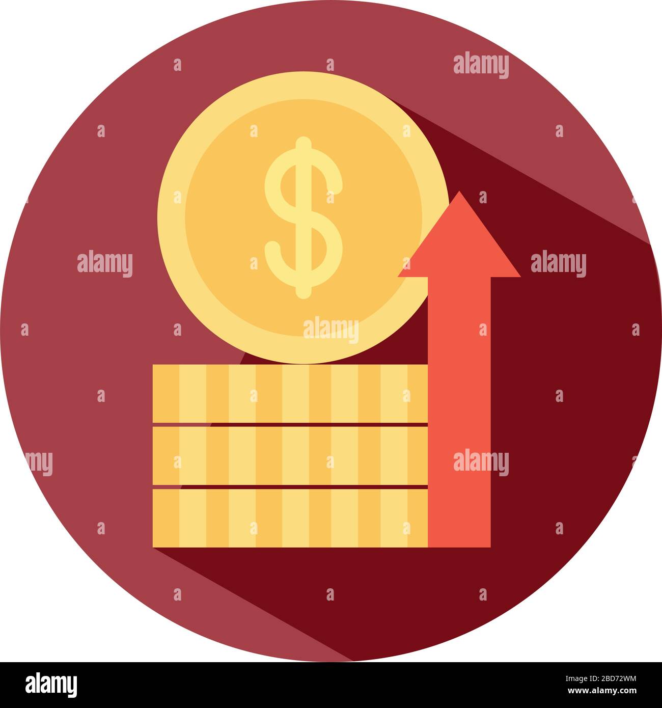 stack of coins money growing up arrow, rising food prices, block style ...