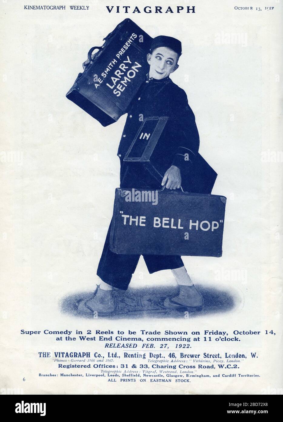 LARRY SEMON in THE BELL HOP 1921 story and directors LARRY SEMON and ...