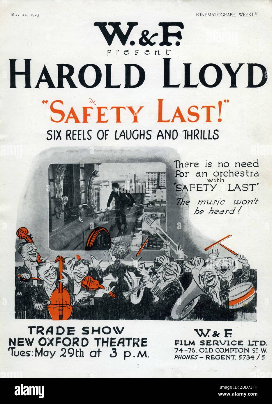 1923 harold lloyd safety last hi-res stock photography and images - Alamy