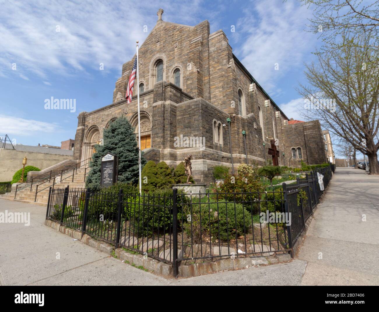 side view of the Catholic Church of the Good Shepherd. Built in 1935 ...
