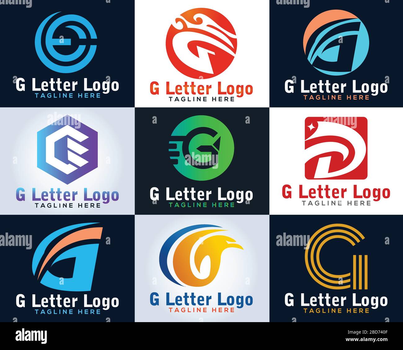 G letter logo. G font style, vector design template elements for ...