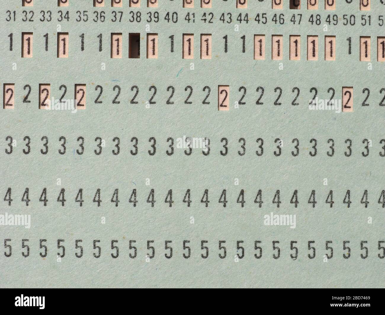 vintage punched card for computer data storage and programming Stock ...