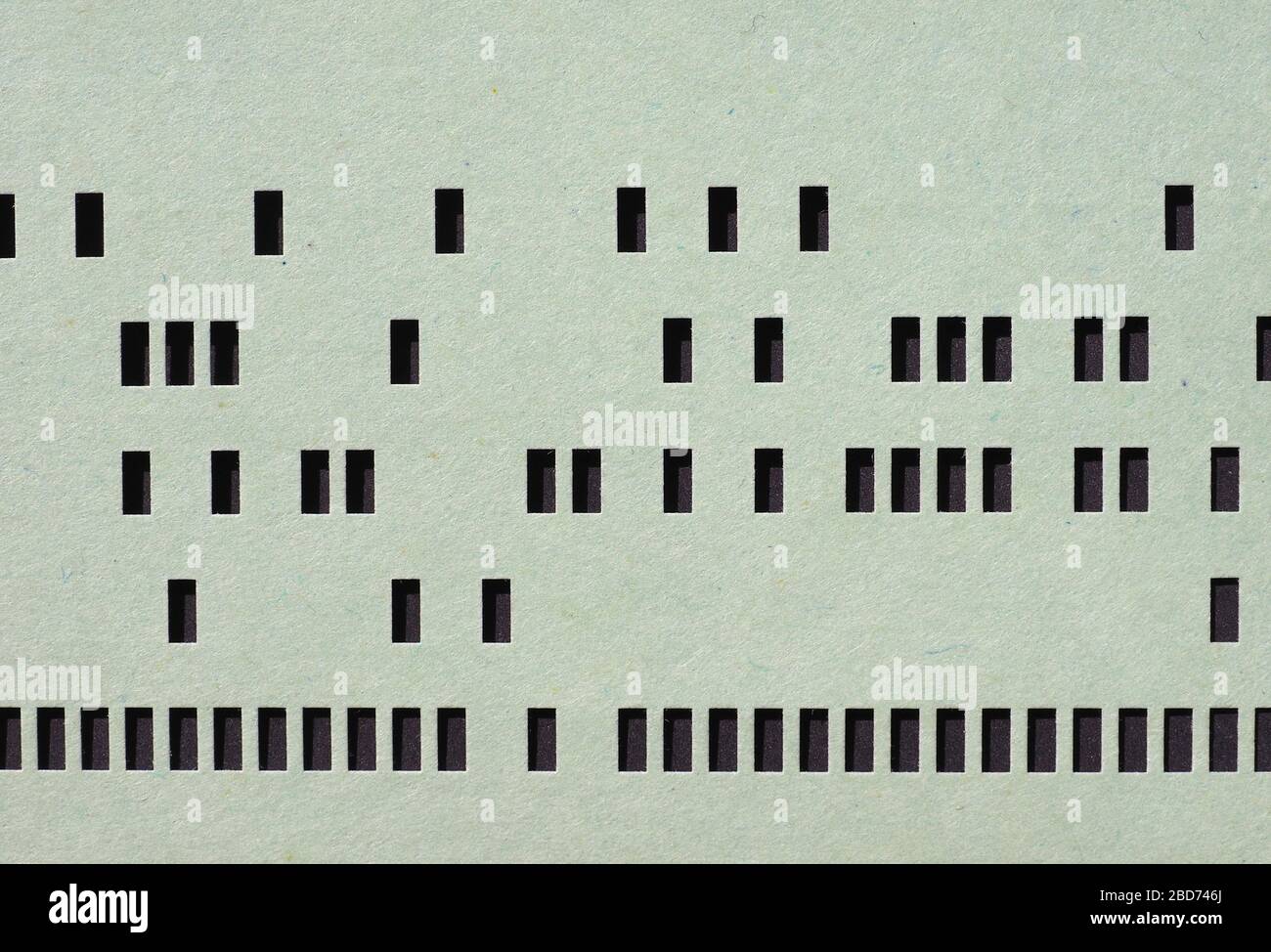 vintage punched card for computer data storage and programming Stock ...