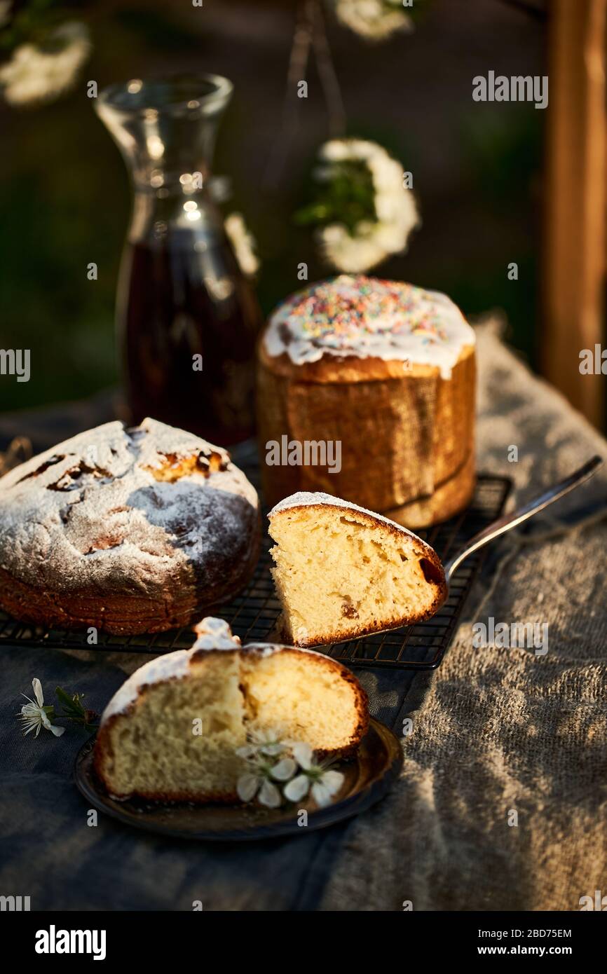 Traditional russian Easter cottage cheese dessert. Orthodox paskha ...