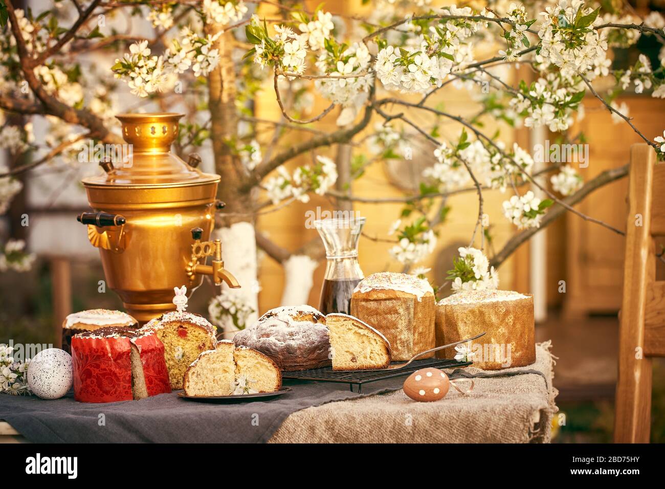 Traditional russian Easter cottage cheese dessert. Orthodox paskha ...