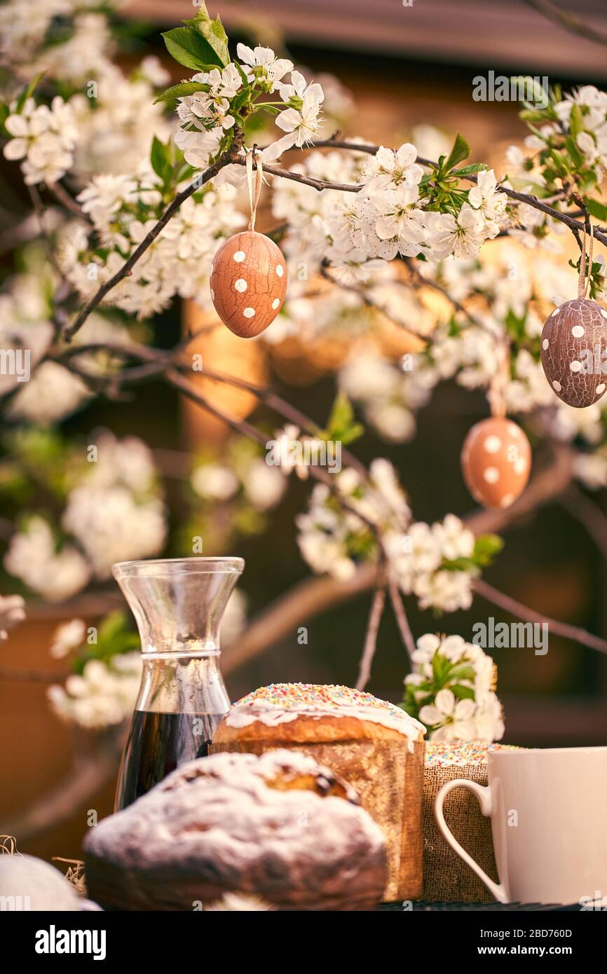 Traditional russian Easter cottage cheese dessert. Orthodox paskha ...