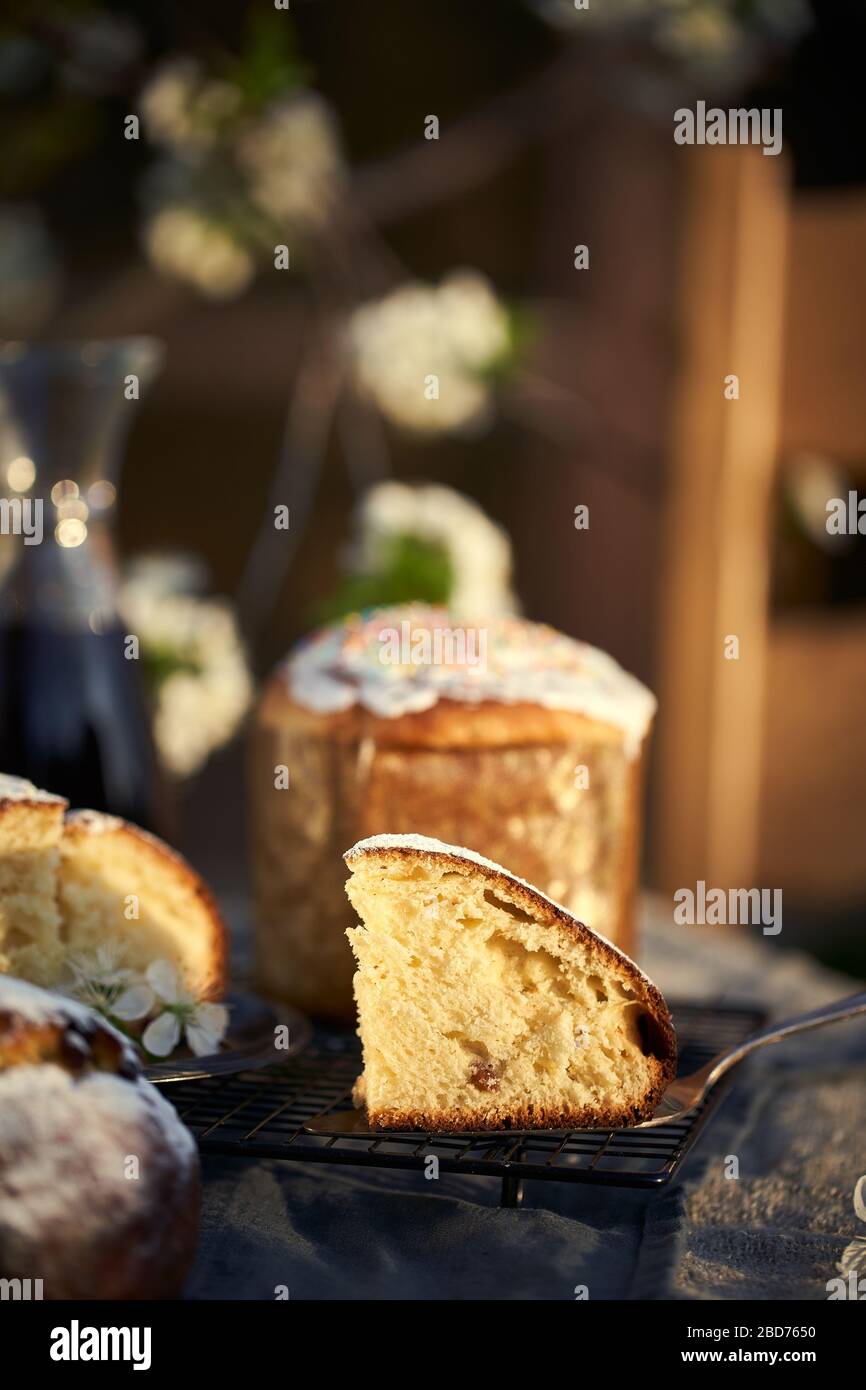 Traditional russian Easter cottage cheese dessert. Orthodox paskha ...