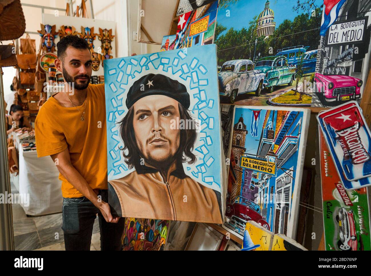 Painting of Che Guevara at the shop of Museo de la Revolutión Stock ...