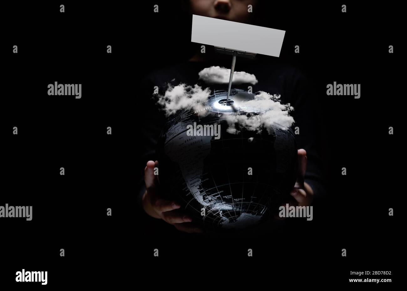 Our planet under cloudy sky concept of environmental pollution nature ...