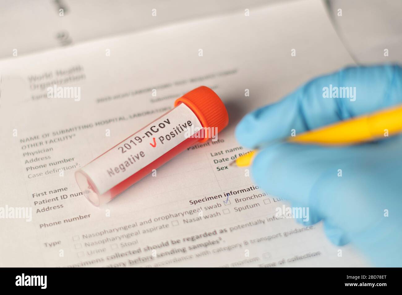 Spread of the coronavirus is documented by a doctor after a positive ...