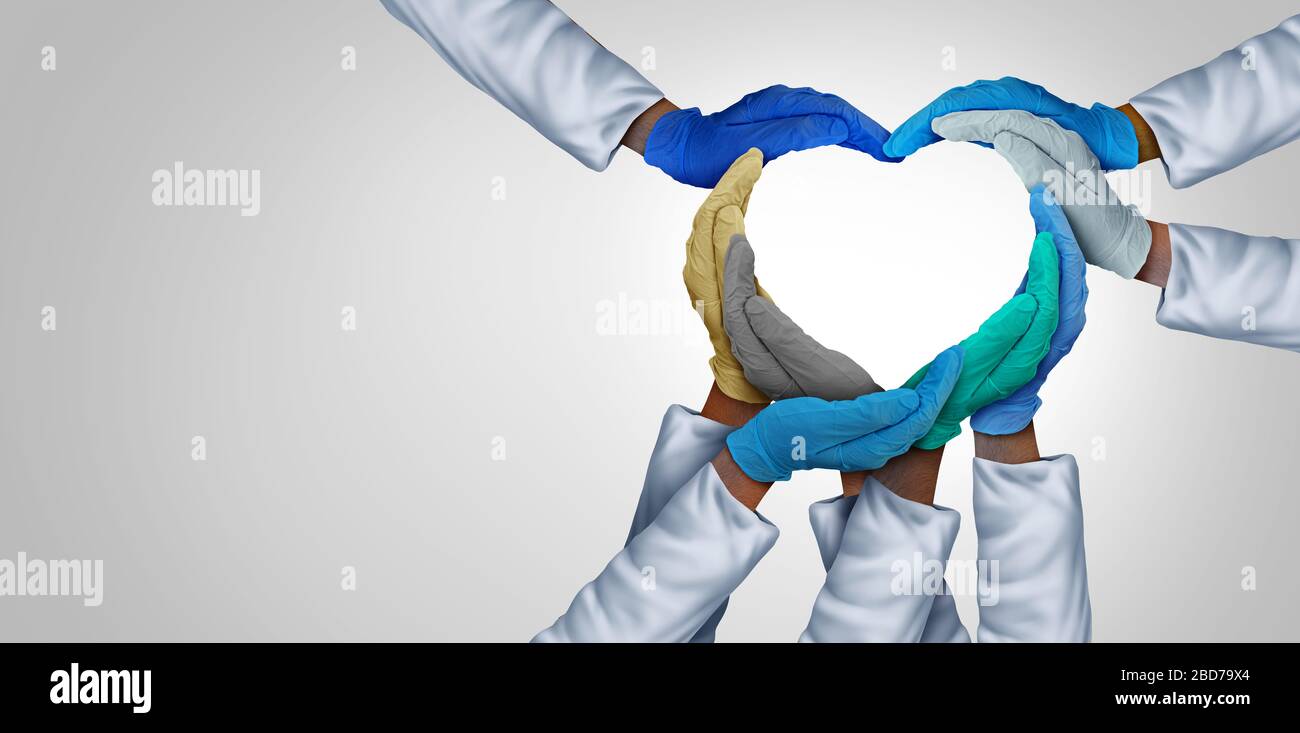 Medical teamwork and doctors unity and global health care partnership ...