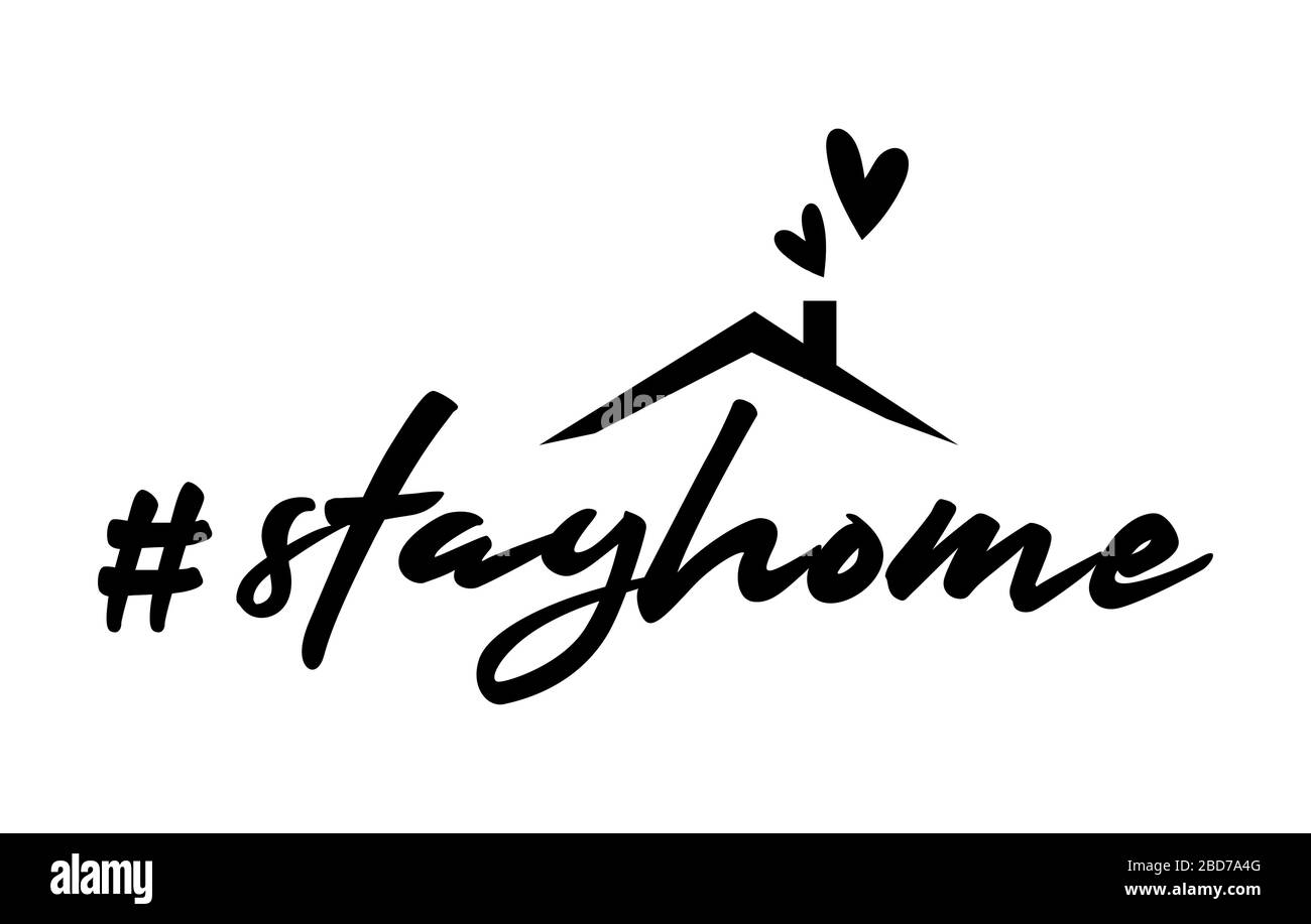 Stay home phrase on white background Stock Vector Image & Art - Alamy