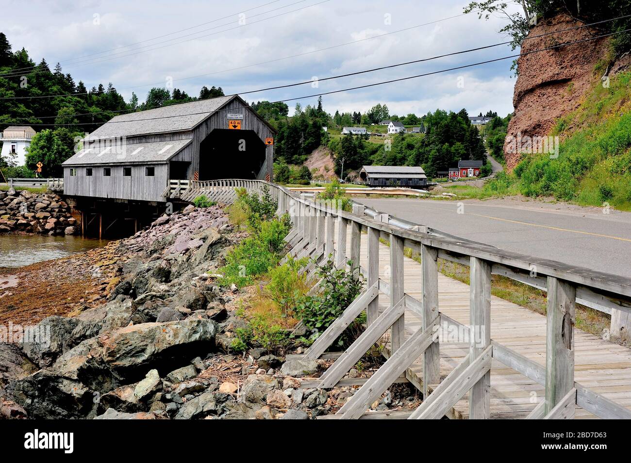 The two covered bridges crossing the Irish River in Saint Martins New ...
