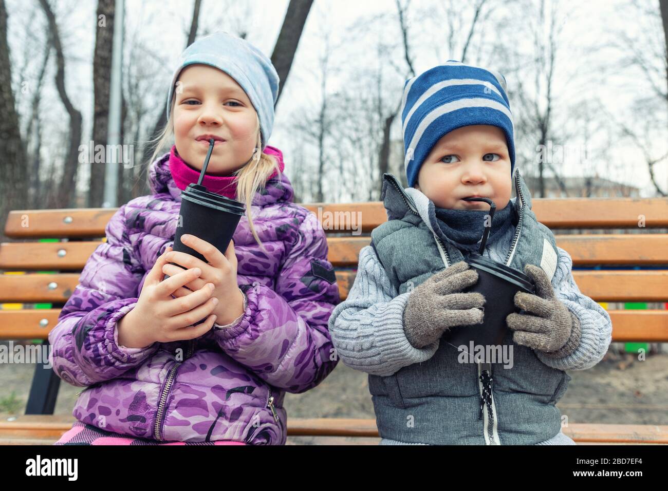 Boy girl drinking together straw hi-res stock photography and images ...