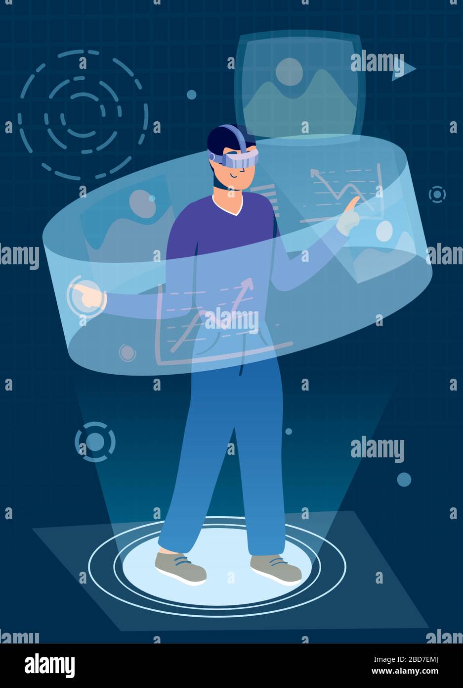 man using augmented reality technology Stock Vector Image & Art - Alamy