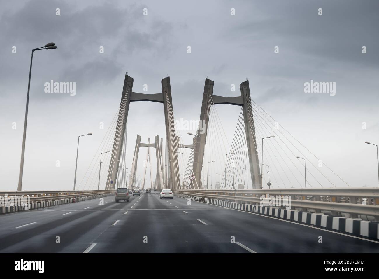 Bandra Worli Sea Link is a cable bridge in Mumbai, India Stock Photo ...