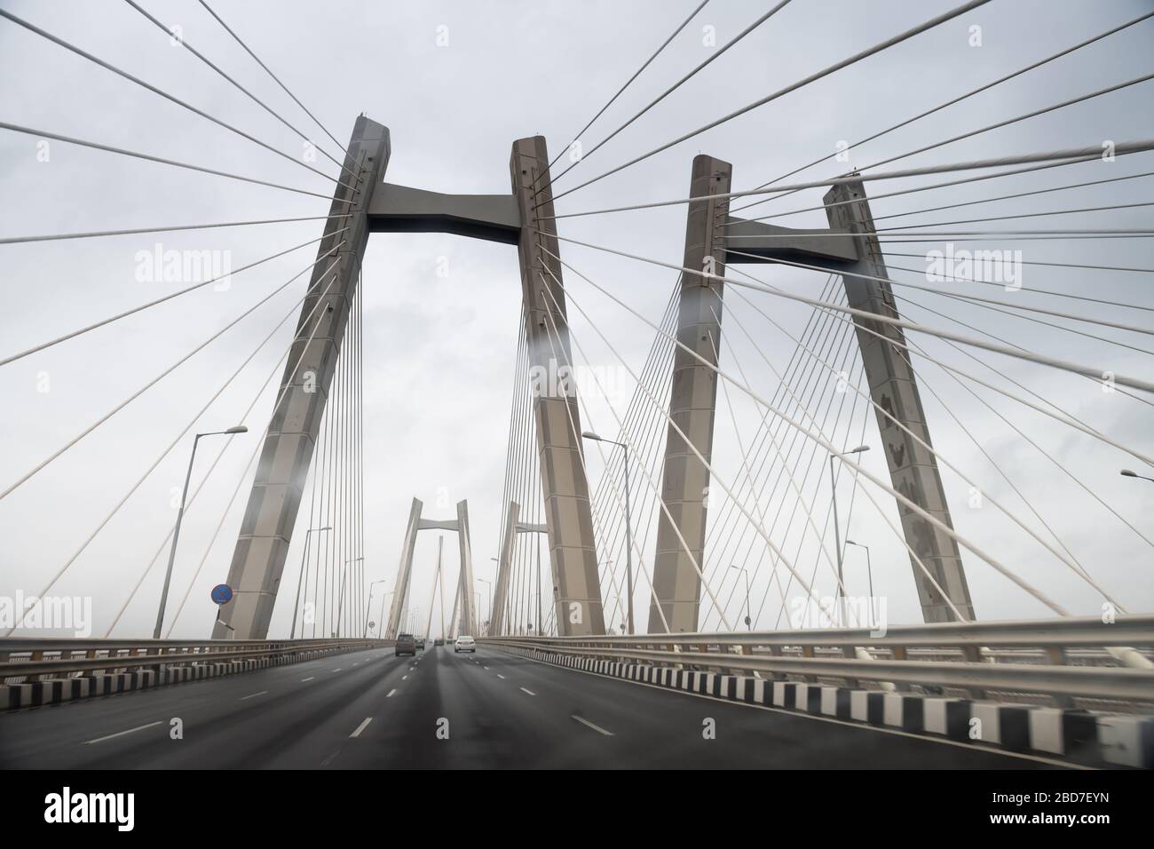 Bandra Worli Sea Link is a cable bridge in Mumbai, India Stock Photo ...