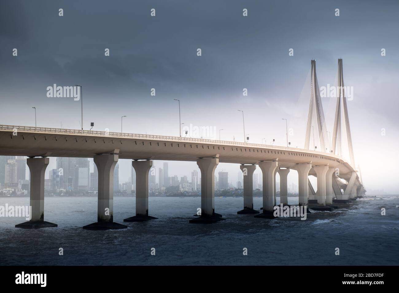 Bandra Worli Sea Link is a cable bridge in Mumbai, India Stock Photo ...