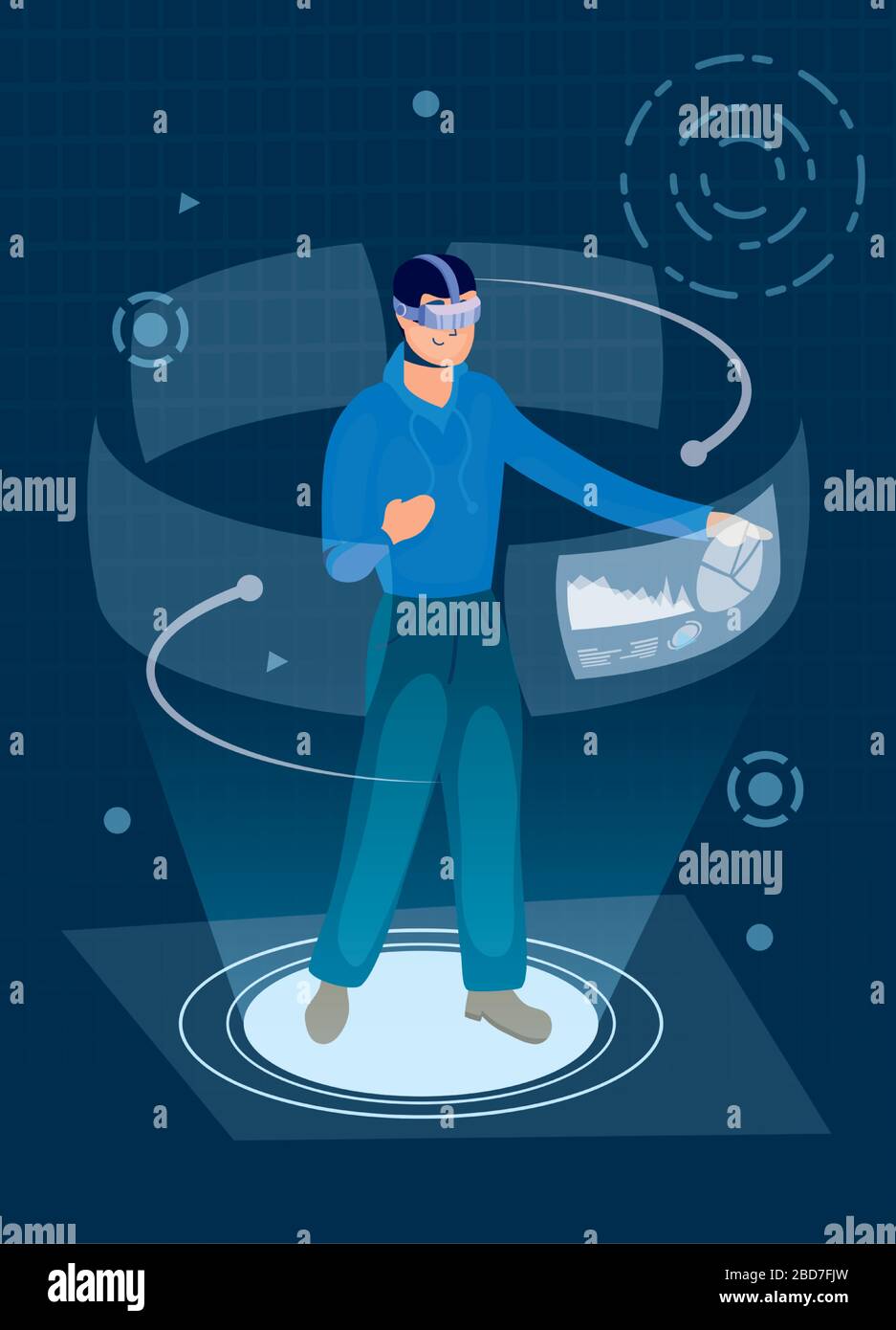 man using augmented reality technology Stock Vector Image & Art - Alamy
