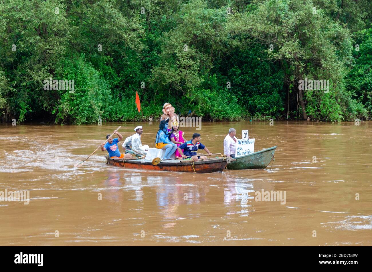 Men dressed up as mythological characters, acting out scenes from ...
