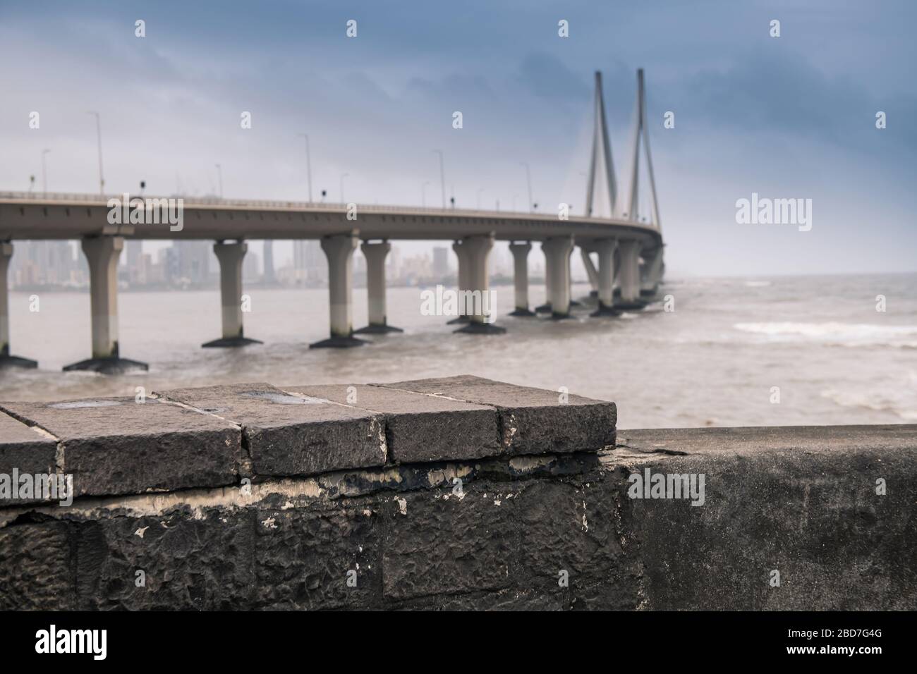 Bandra Worli Sea Link is a cable bridge in Mumbai, India Stock Photo ...