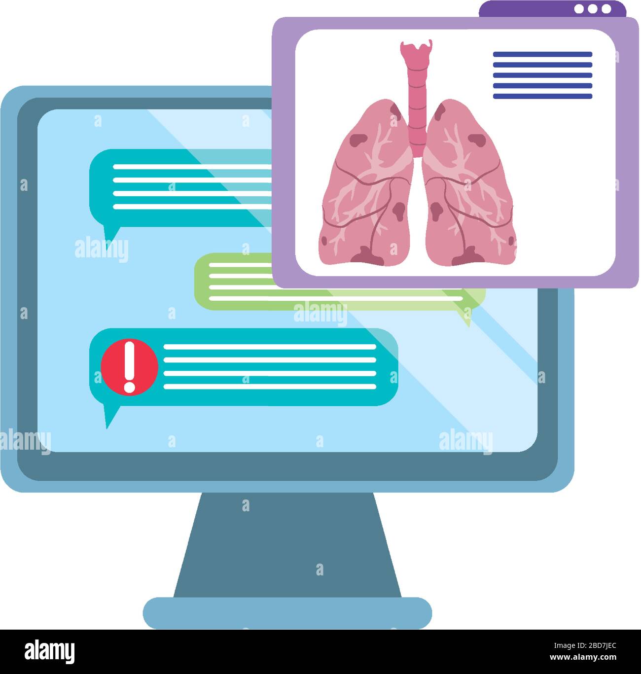 online doctor, computer chatting consultation respiratory ill medical ...