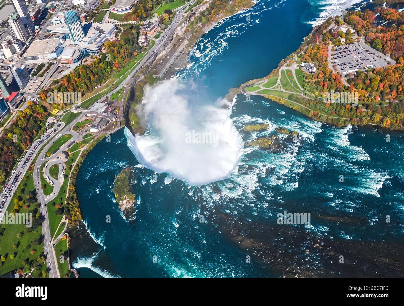 Niagara waterfall from above, Aerial view of Niagara waterfall Stock ...