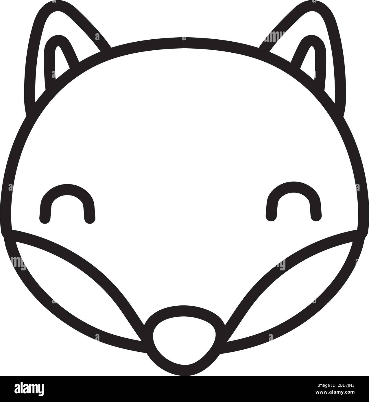 cute little fox animal line style Stock Vector Image & Art - Alamy