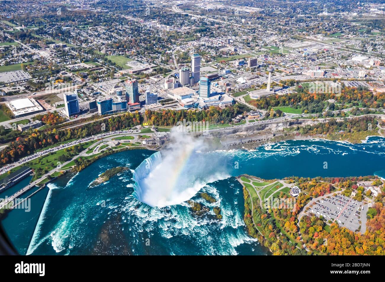 Niagara waterfall from above, Aerial view of Niagara waterfall Stock ...