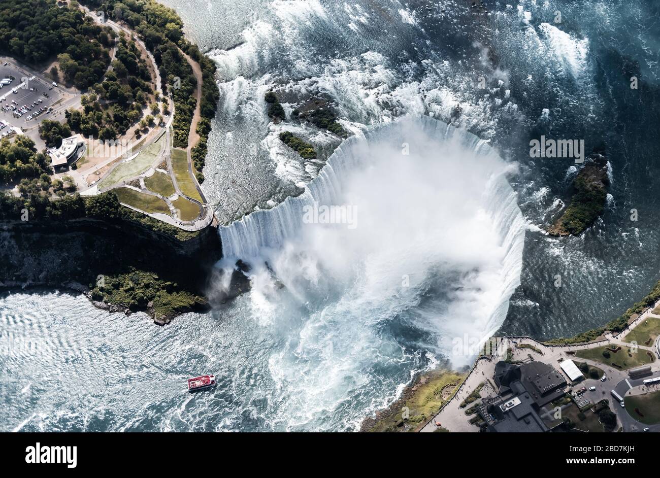 Niagara waterfall from above, Aerial view of Niagara waterfall Stock ...