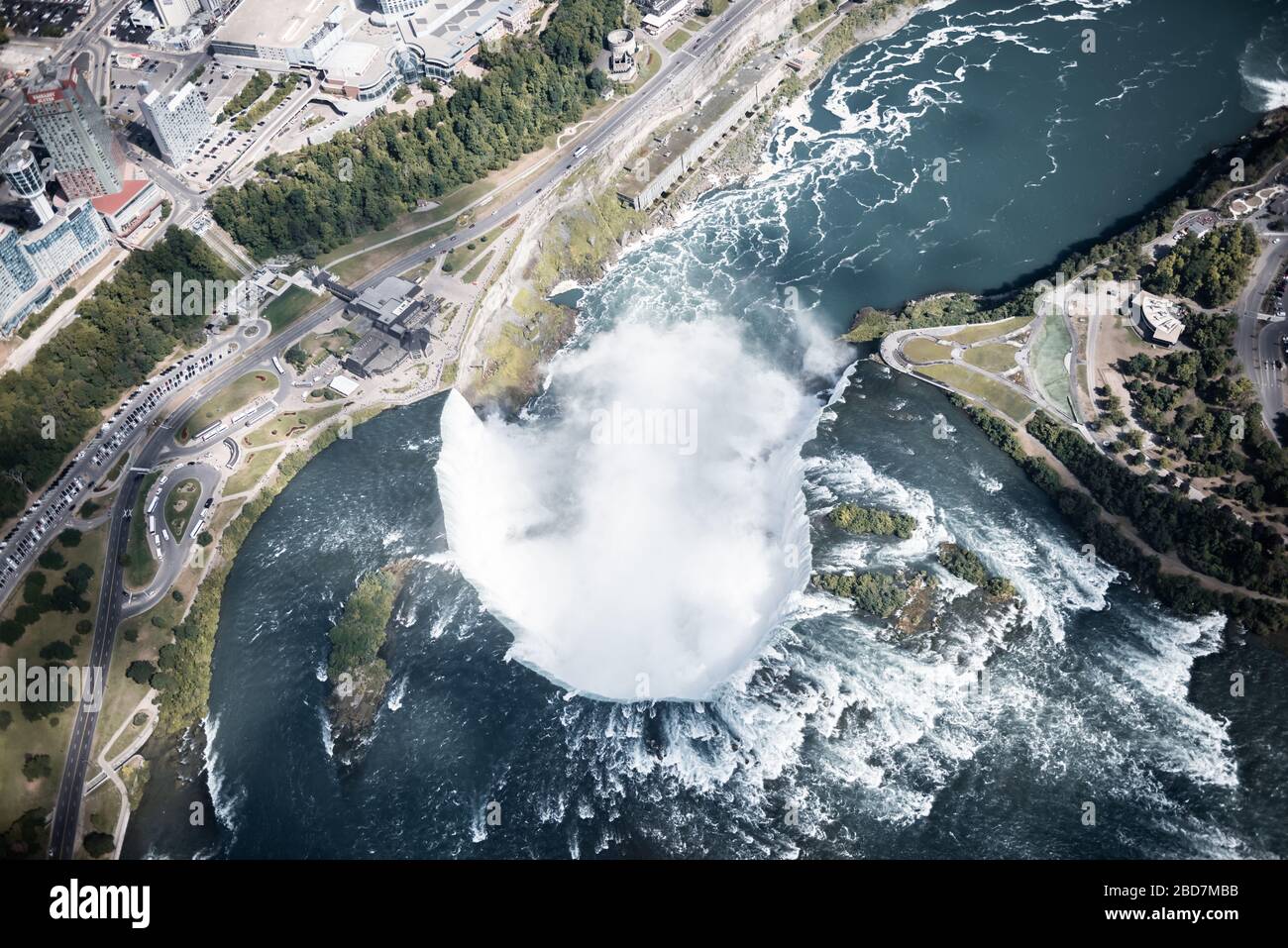 Niagara waterfall from above, Aerial view of Niagara waterfall Stock ...