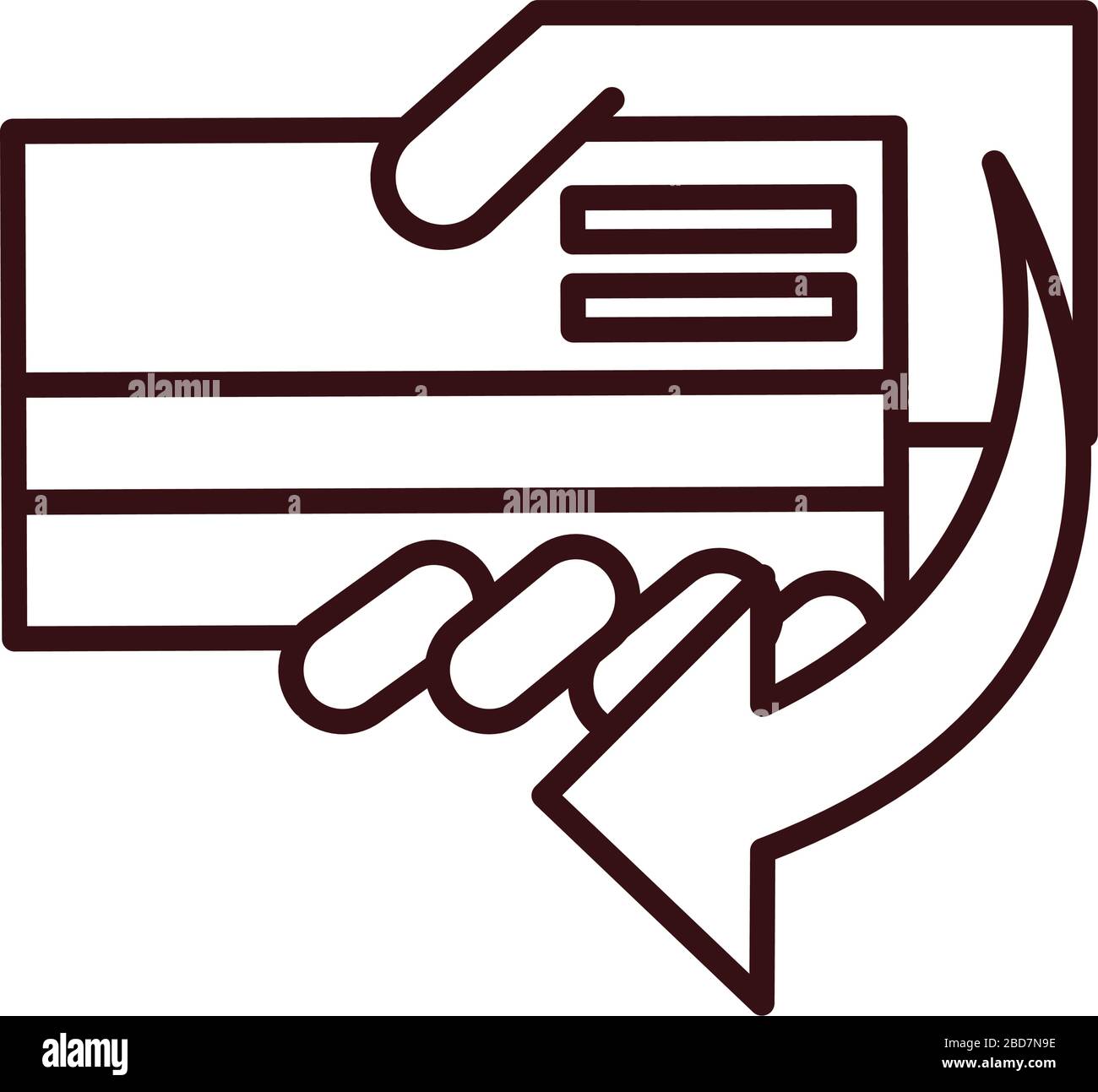 hand with bank card debit and credit shopping or payment mobile banking ...