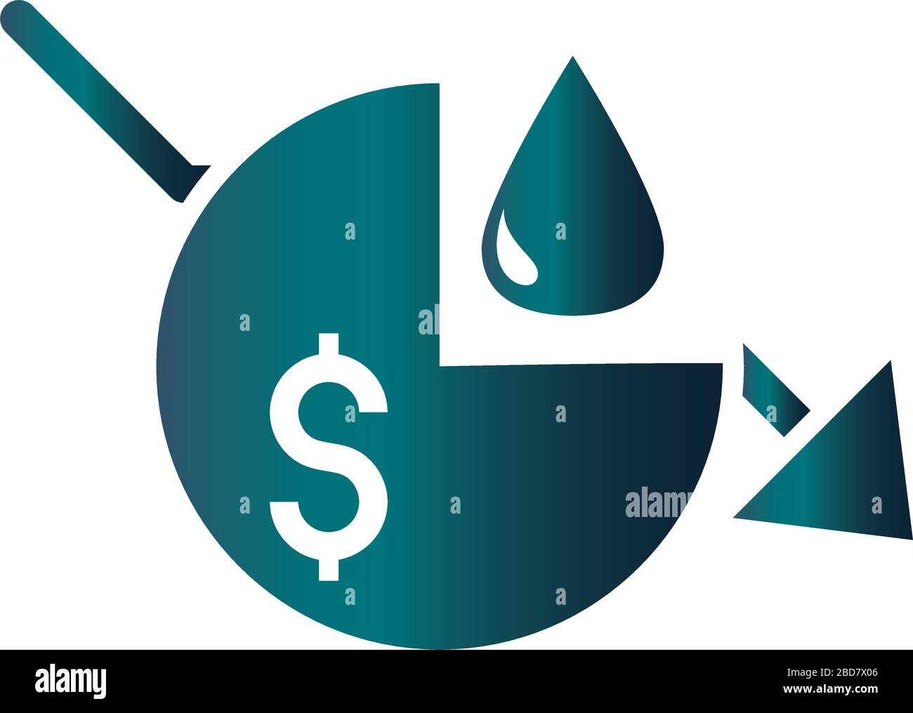 financial chart down risk crisis economy, oil price crash vector ...