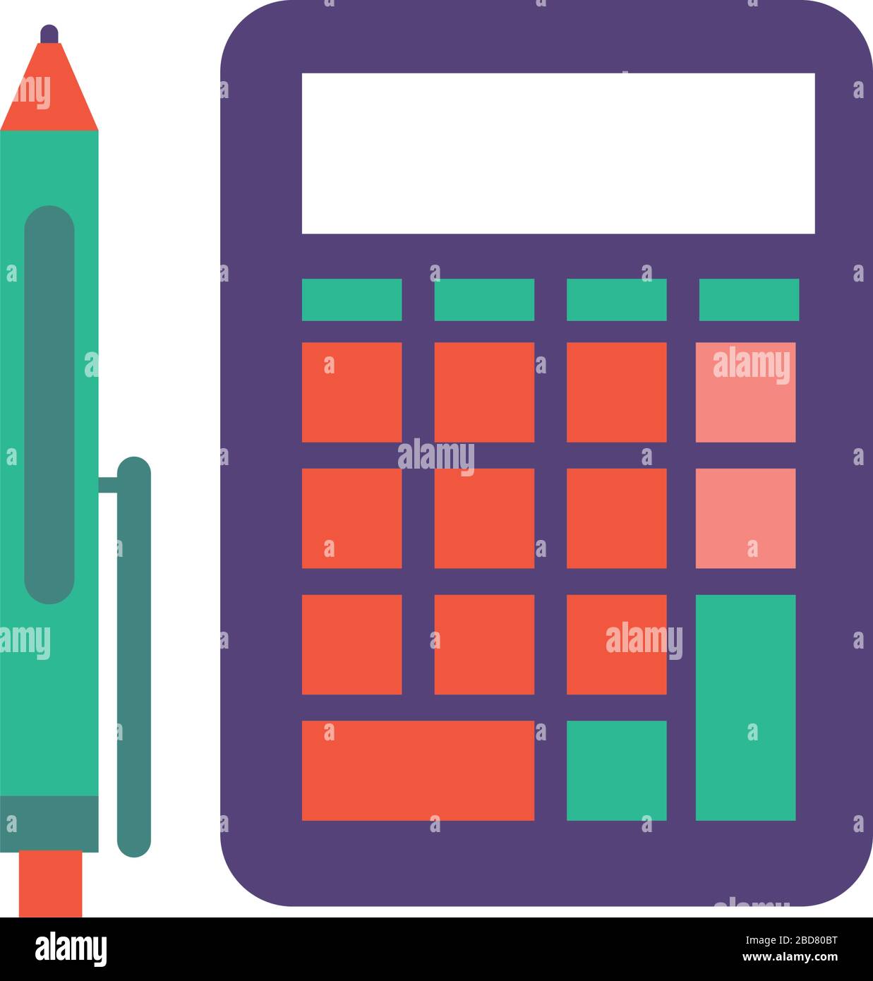 calculator math and pen flat style Stock Vector Image & Art - Alamy