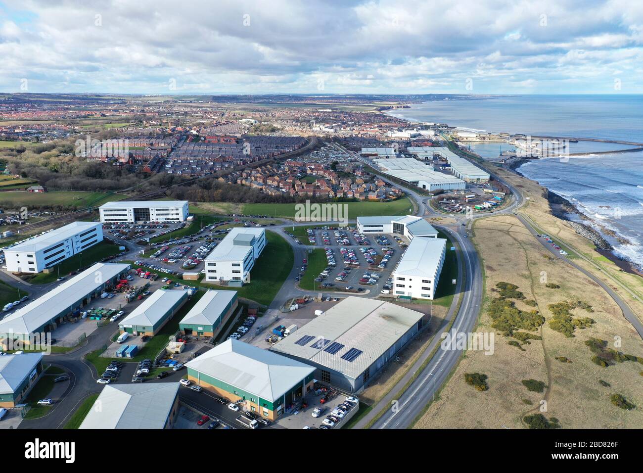 Coastal town aerial view park hi-res stock photography and images - Alamy