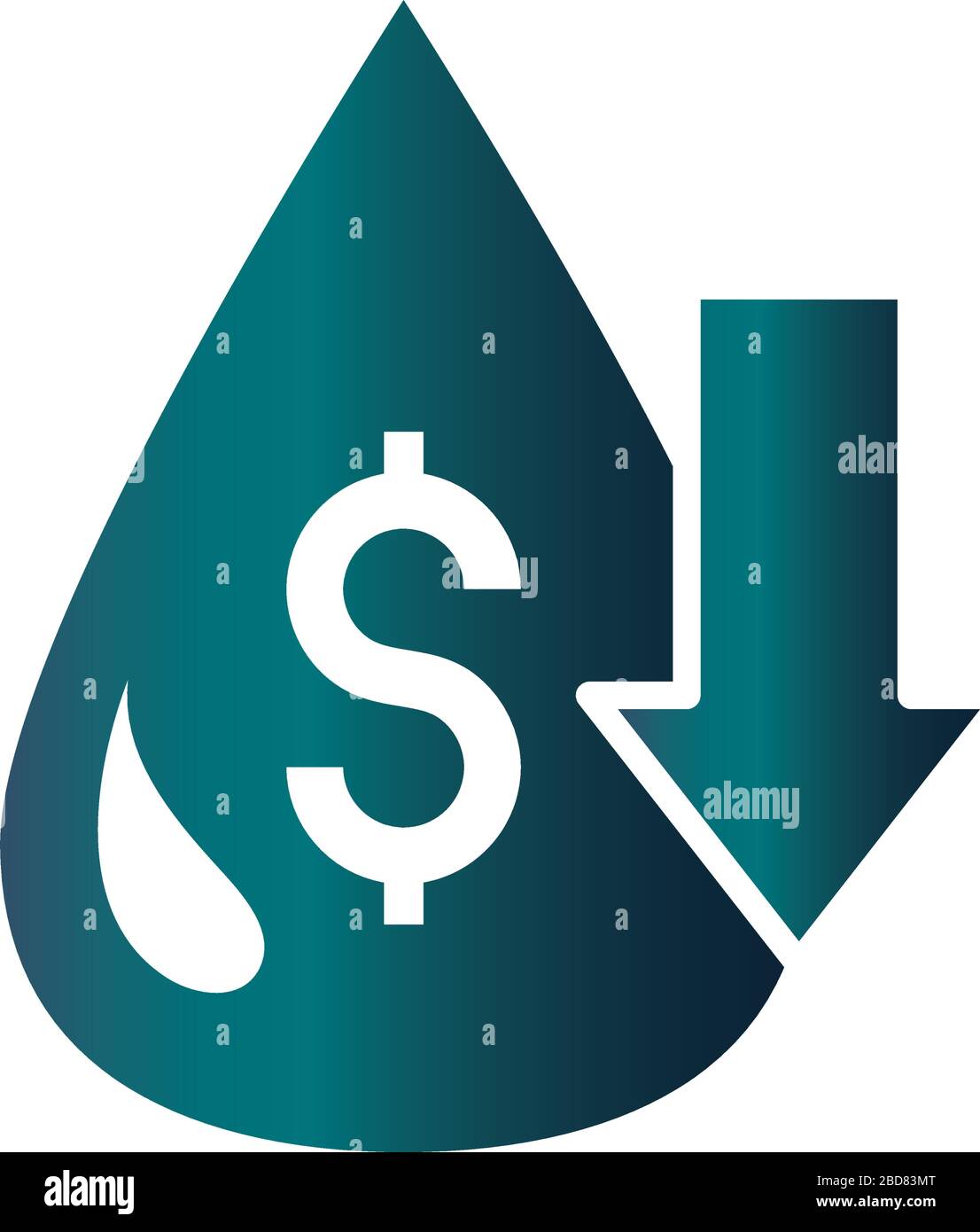 money drop down arrow trade crisis economy, oil price crash vector ...