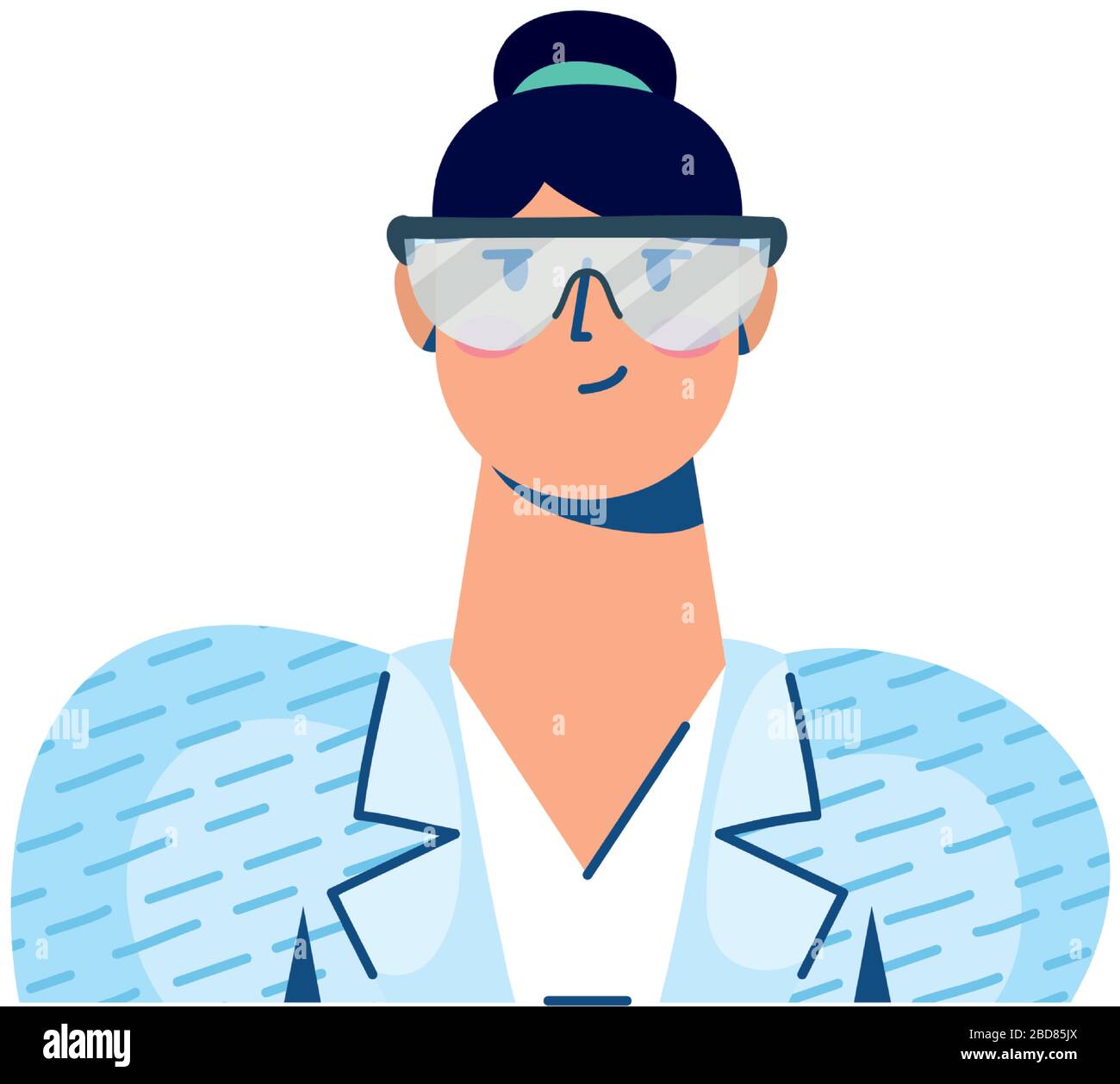 woman with laboratory goggles hand draw style Stock Vector Image & Art ...