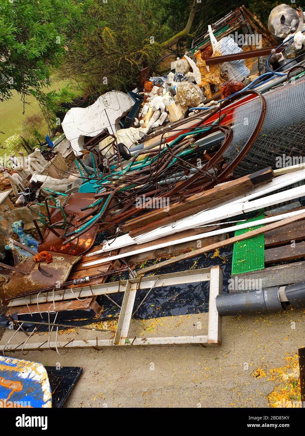 scrap pile, materials for Junk Art, Spain, Balearic Islands, Majorca ...