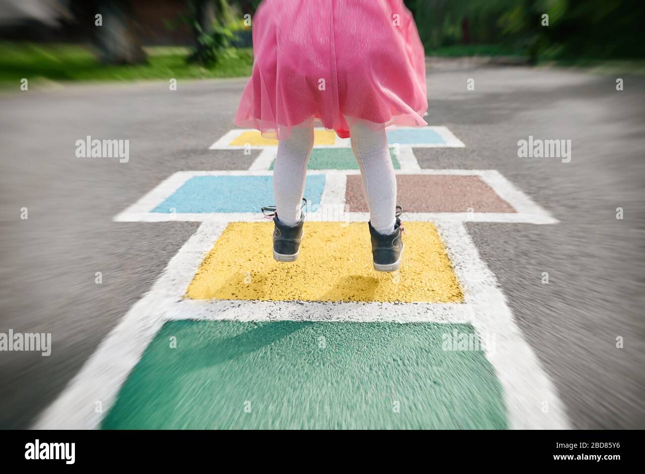 Girls Playing Hopscotch High Resolution Stock Photography and Images ...