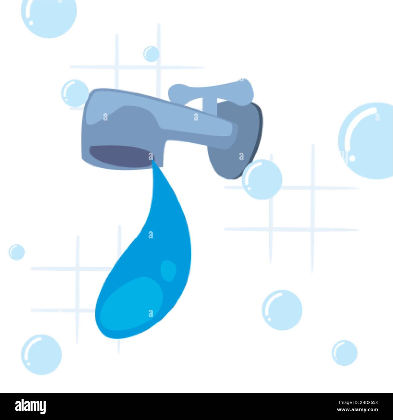 Water tap with bubbles design, Clean faucet liquid drink wet kitchen ...