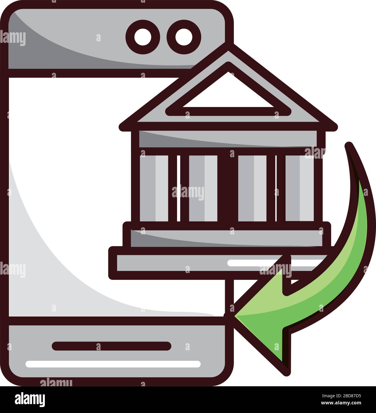 smartphone bank transaction shopping or payment mobile banking vector ...