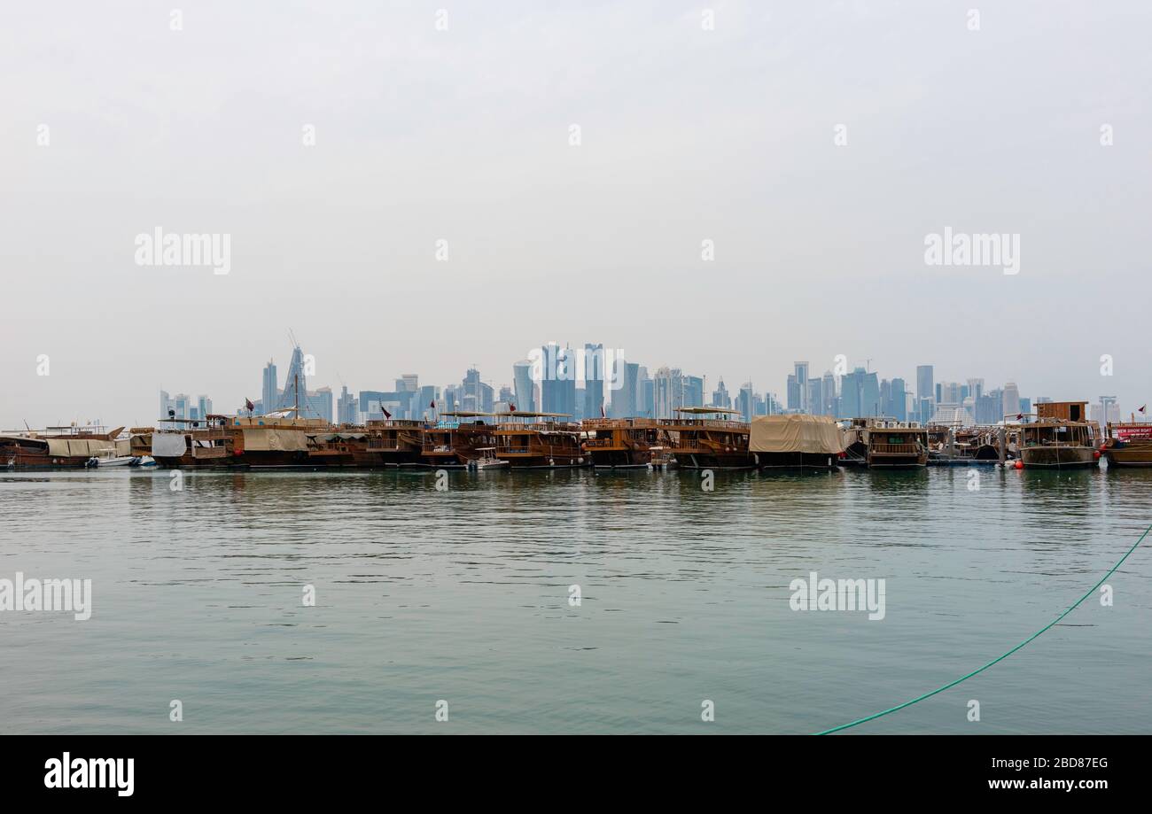 Doha Harbor. Scenes of Doha, Qatar Stock Photo - Alamy