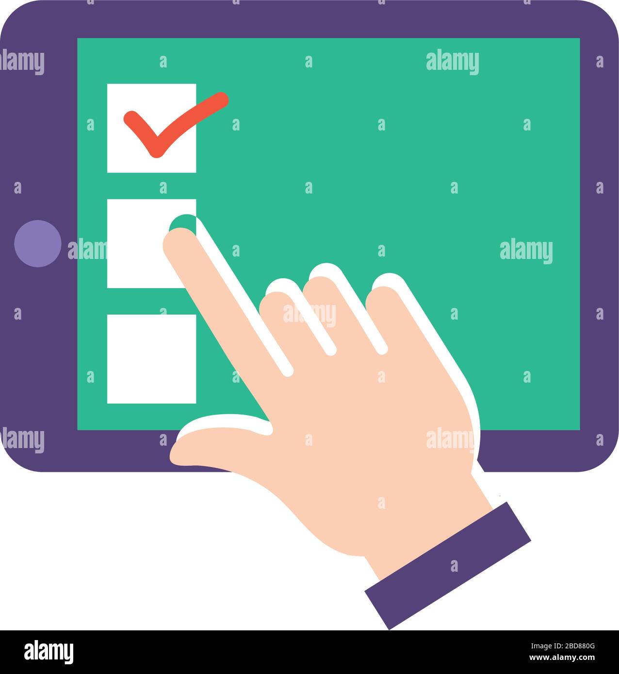 hand using tablet flat style Stock Vector Image & Art - Alamy