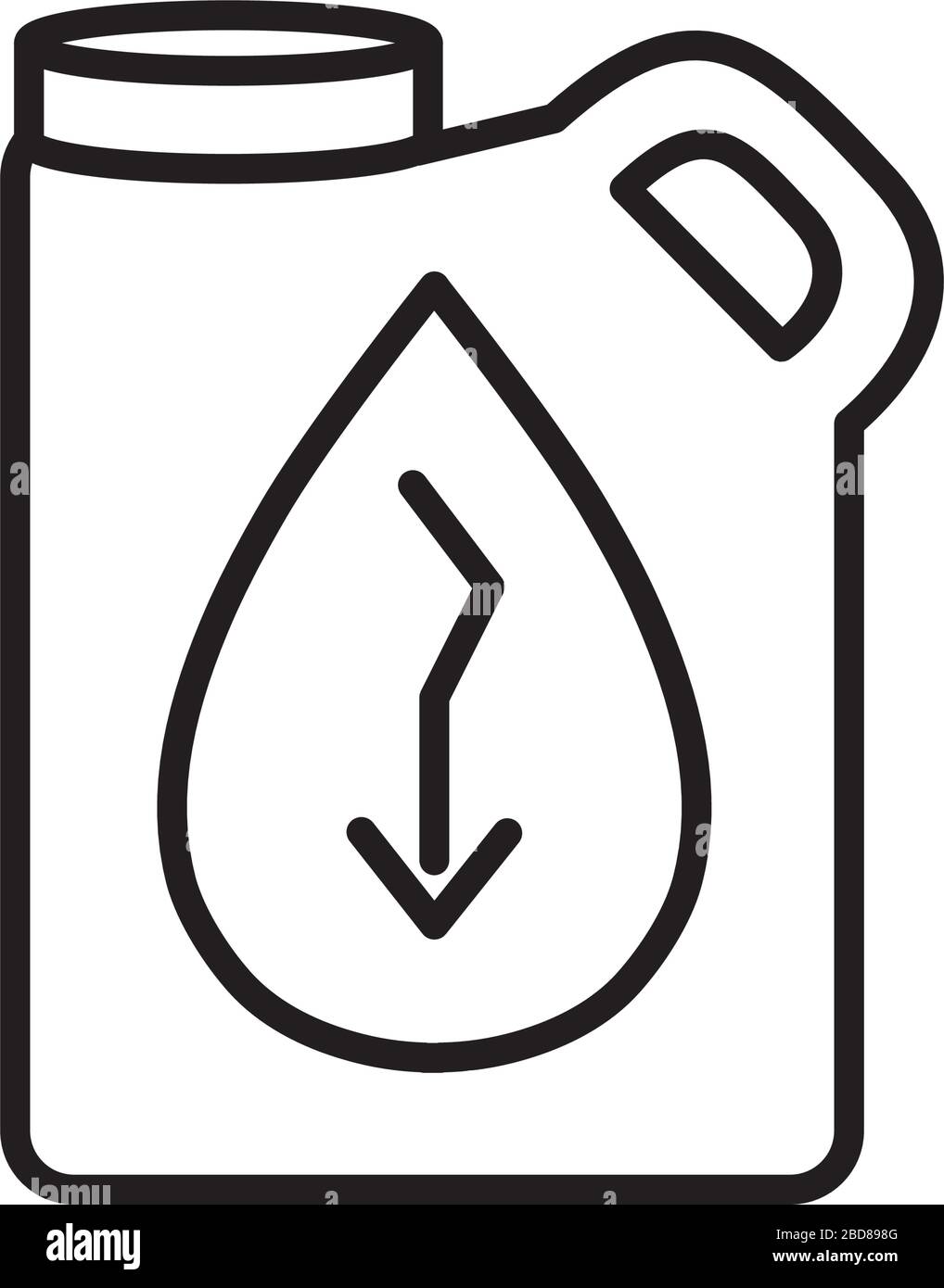 oil crash concept, oil gallon icon over white background, line style ...