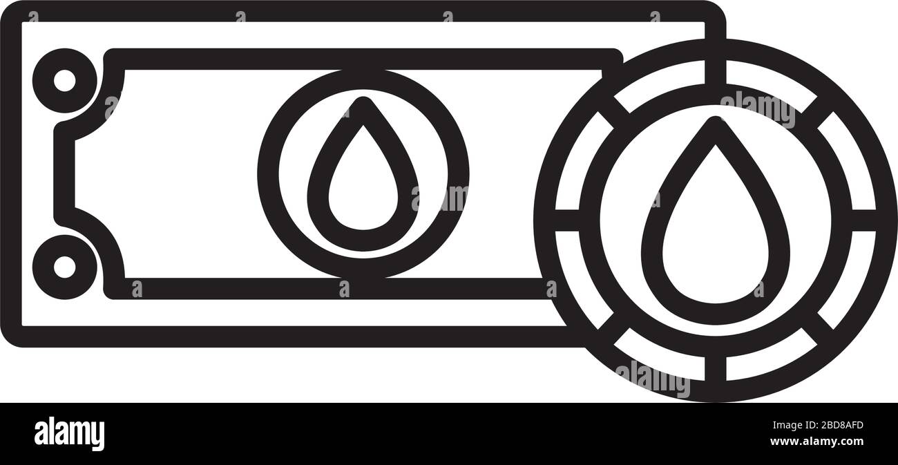 oil crash concept, money bill with oil drop icon over white background ...