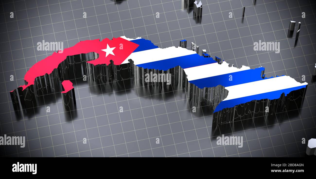 Cuba map with borders hi-res stock photography and images - Alamy