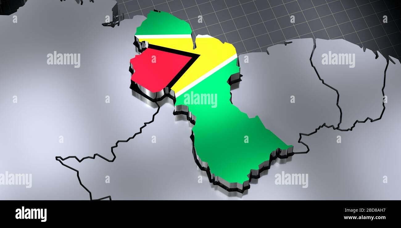 Border map guyana borders hi-res stock photography and images - Alamy