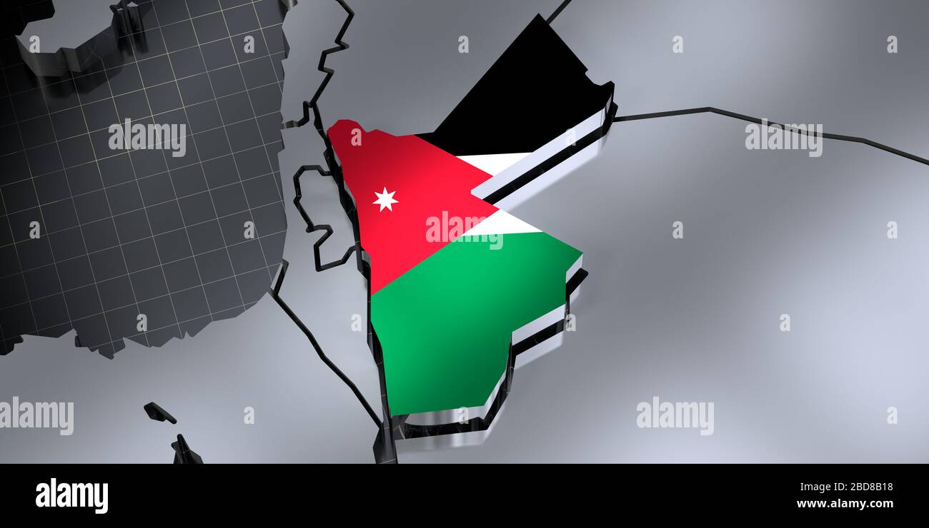 Jordan - borders and flag - 3D illustration Stock Photo - Alamy