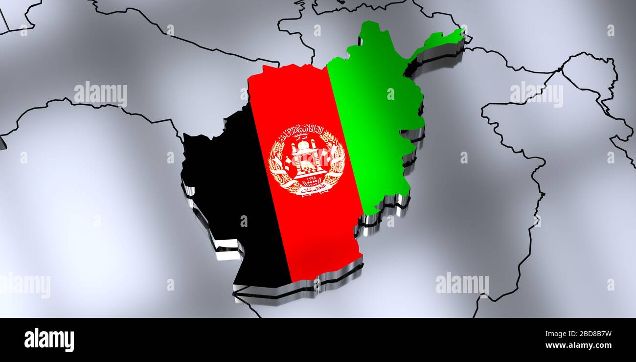 Afghanistan map 3d hi-res stock photography and images - Alamy